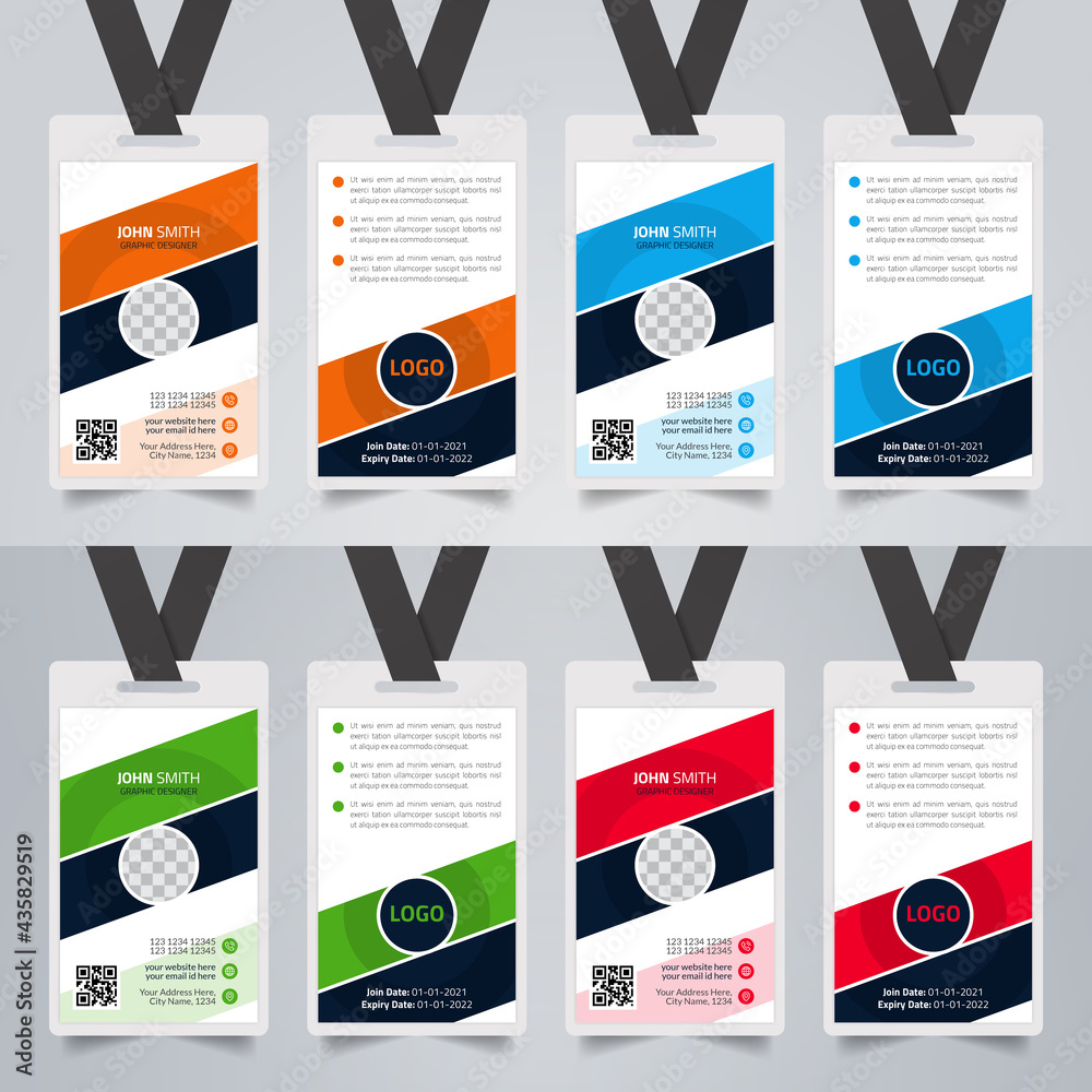 Creative office ID card template design. Modern Corporate Business ...