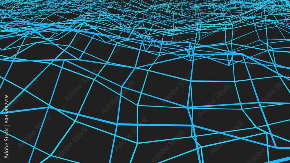 Abstract image from blue grid lines on a gray background. Desktop ...