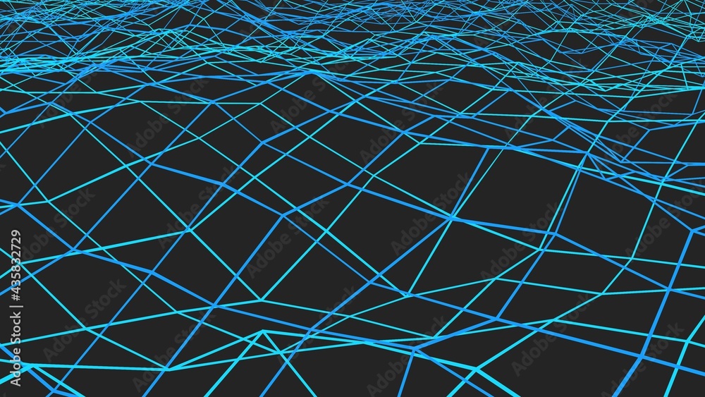 Abstract image from blue grid lines on a gray background. Desktop ...