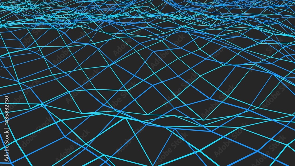 Abstract image from blue grid lines on a gray background. Desktop ...