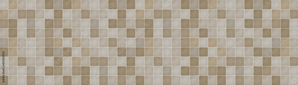 Classic ceramic brown mosaic wall tiles background. Brown mosaic tile ...