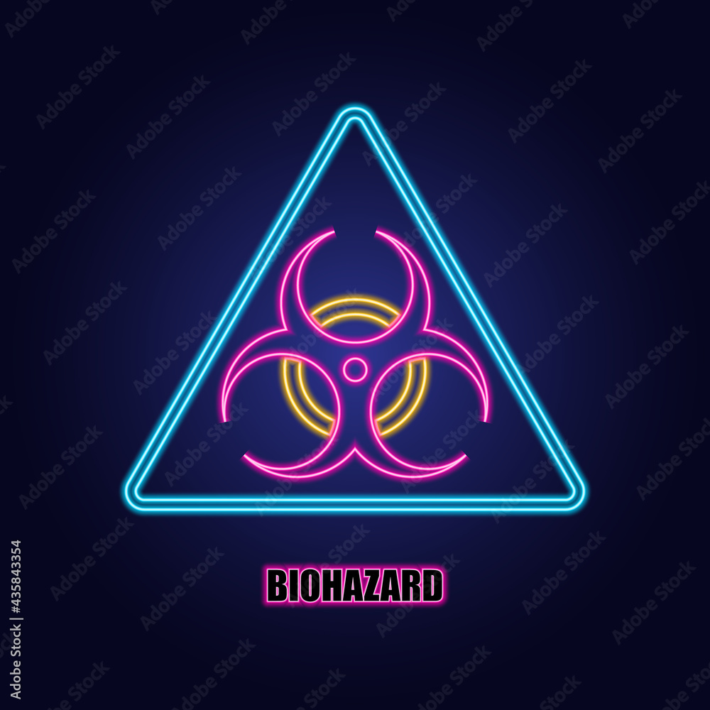 neon biohazard sign vector icon for signage design Stock Vector | Adobe ...