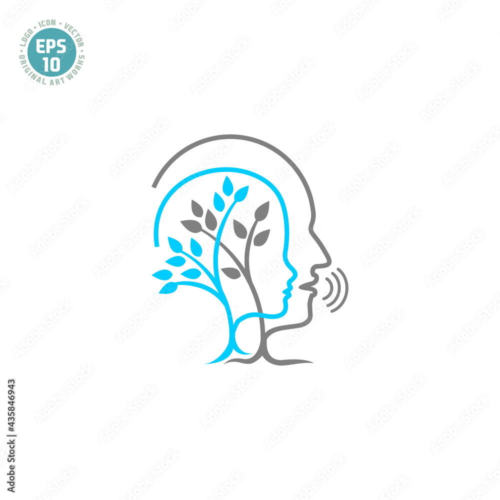 speech therapy logo vector template Stock Vector | Adobe Stock