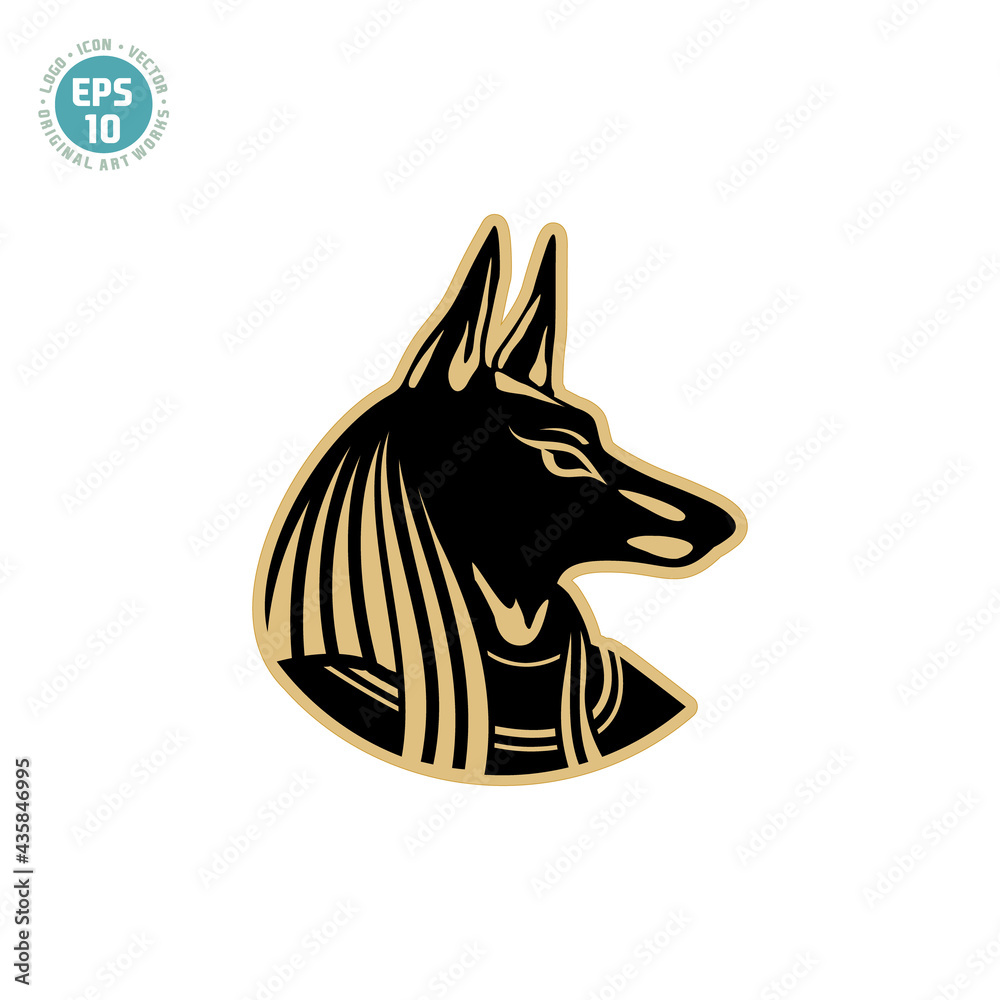 Ancient egyptian god Anubis illustration vector. Stock Vector | Adobe Stock