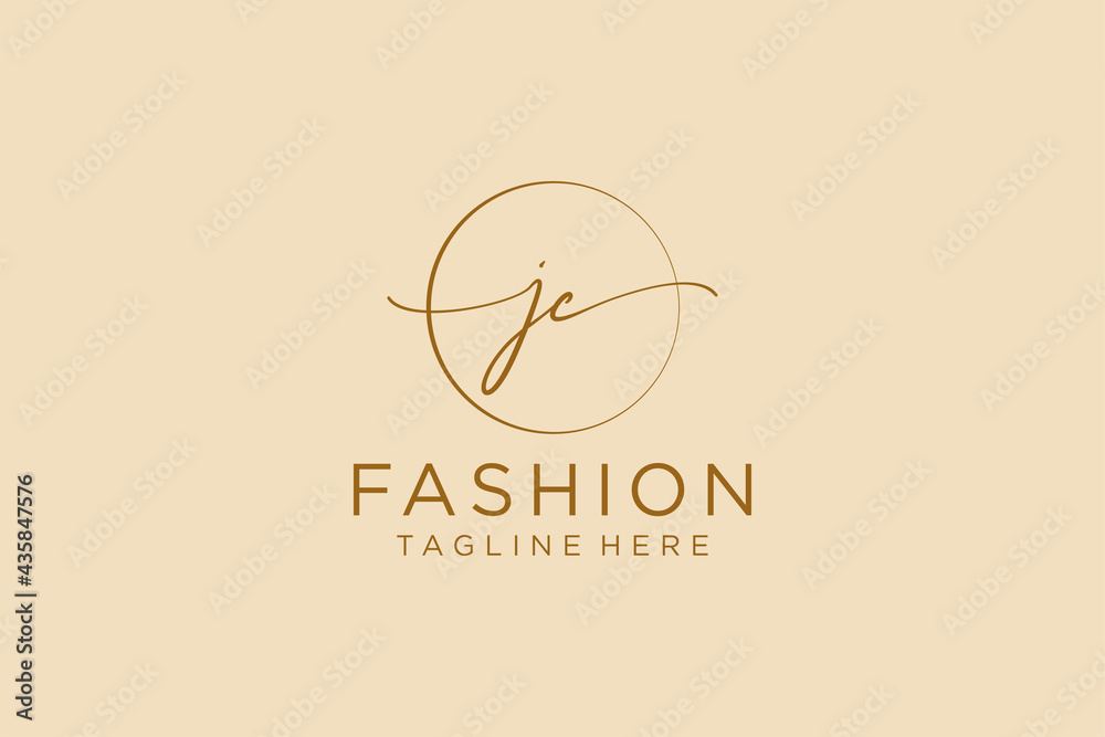 initial JC Feminine logo beauty monogram and elegant logo design ...