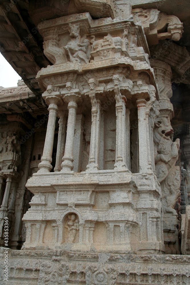 Musical pillars at Vijaya Vittala temple in Hampi, Karnataka, India ...