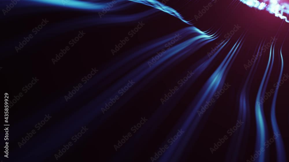 Abstract Flowing Particle Lines Data Concept Background Loop/ 4k ...