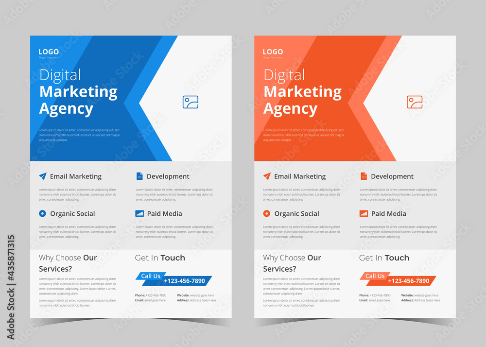 Digital marketing flyer design template. Marketing flyer ideas ...