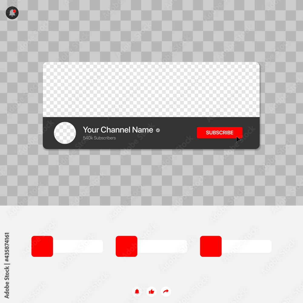 Clean Channel Template for Video Platform with Transparent Background ...