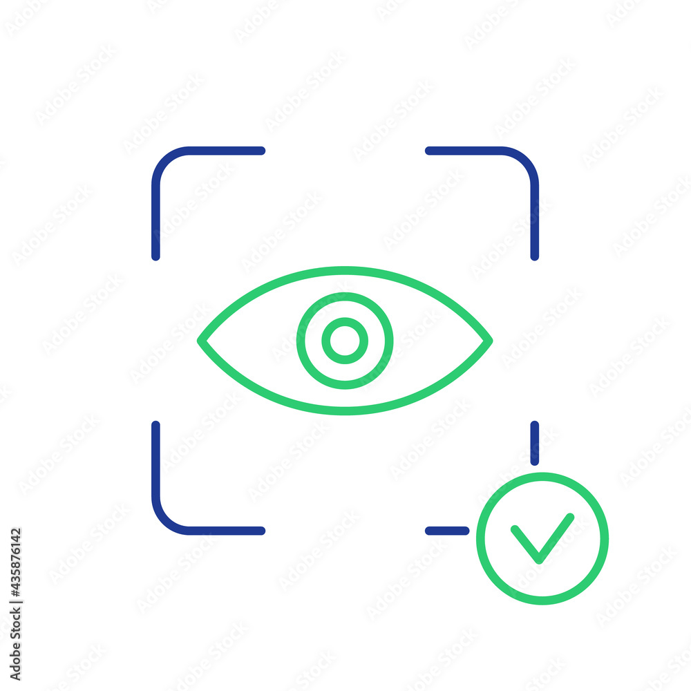 Eye Scan Line Icon. Security Check Symbol. System of Retina ...