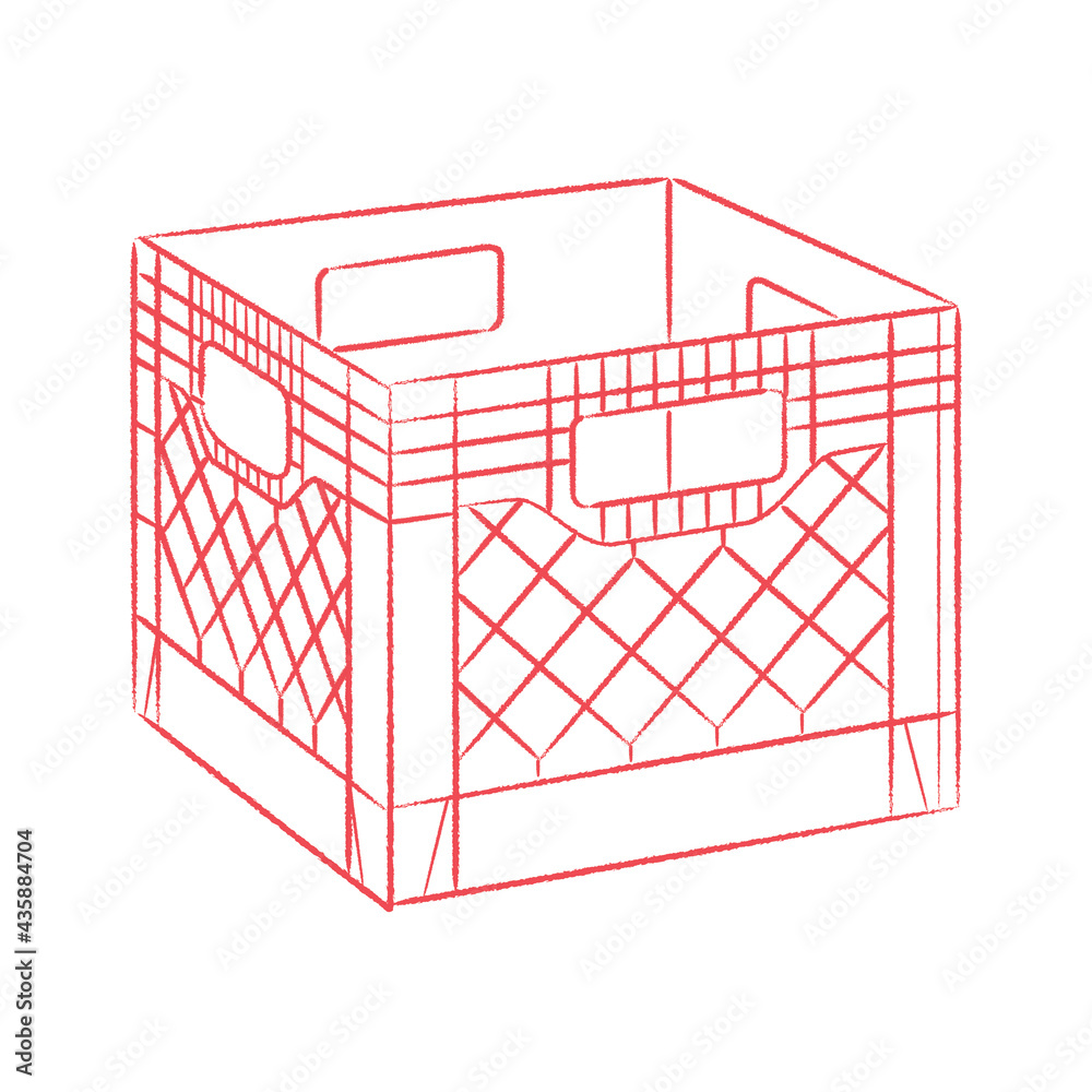 Milk Crate Vector, Milk Crate Icon, Box Outline, Storage Box Vector ...