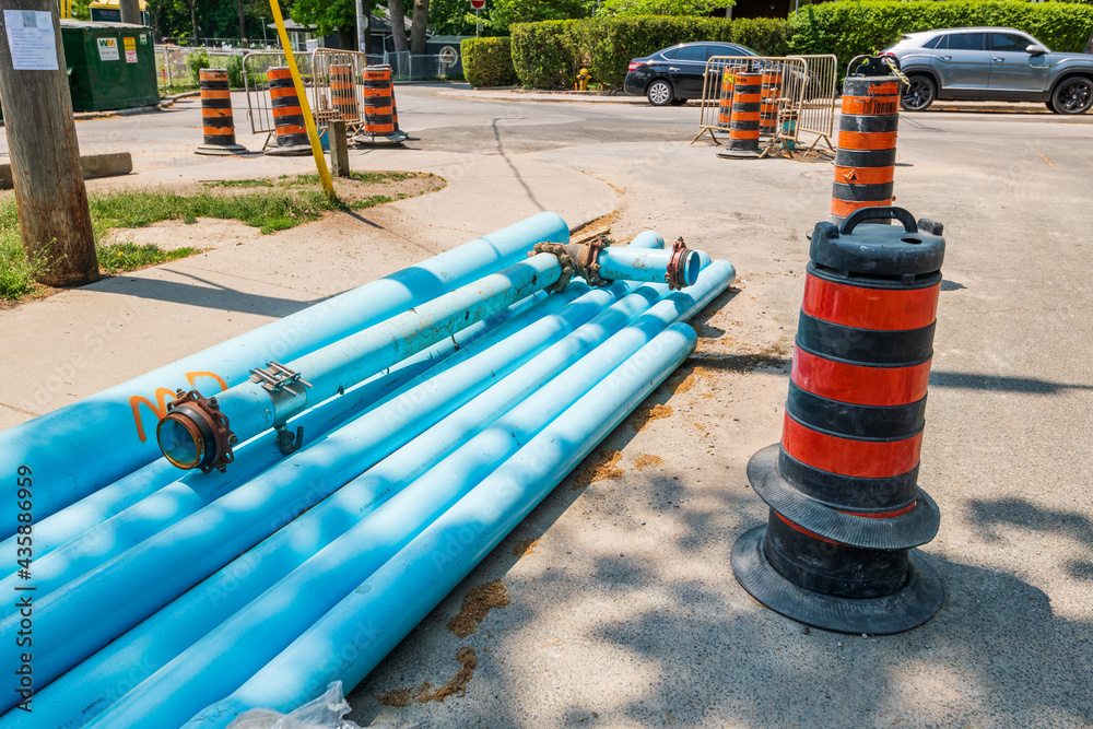 Pipes and fixtures used in a project to replace and upgrade the basic ...