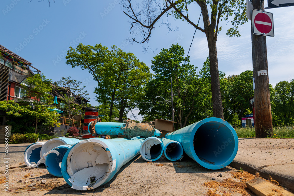 Pipes and fixtures used in a project to replace and upgrade the basic ...