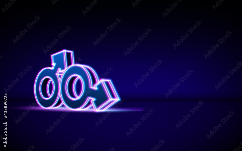 Gender Signs Illustration For Lgbt Themed Background With Two Sexual