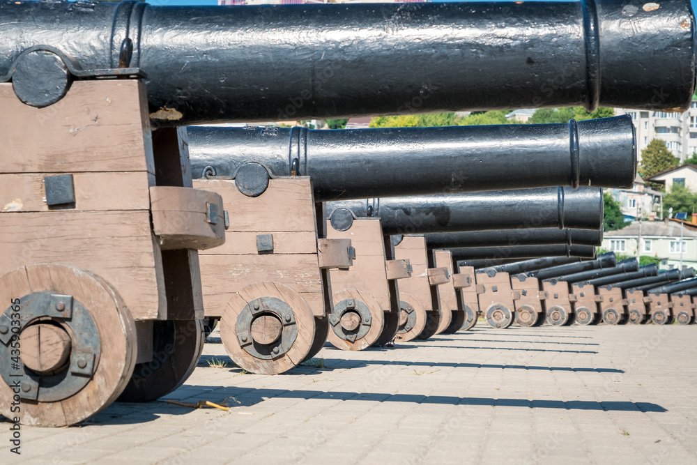 Replica cannons from battleship Goto Pristancia on Admiralteyskaya ...