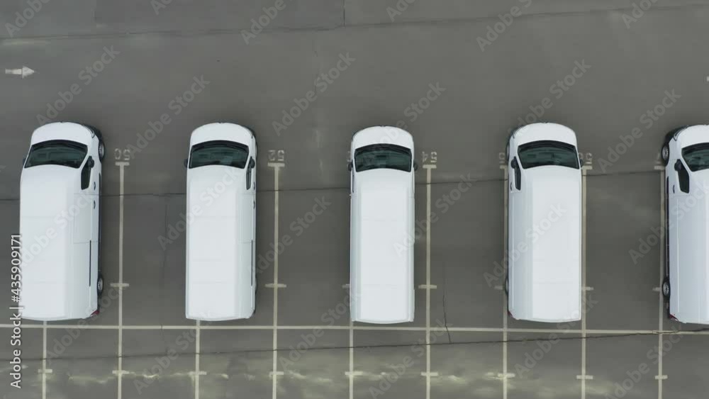 Minibuses (station wagon or shortbus) stand on the dealership cars ...