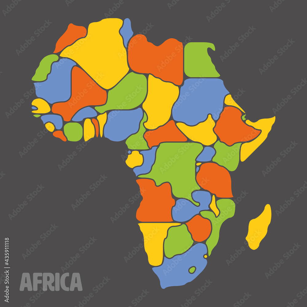 Simplified schematic map of South America. Blank isolated continent ...