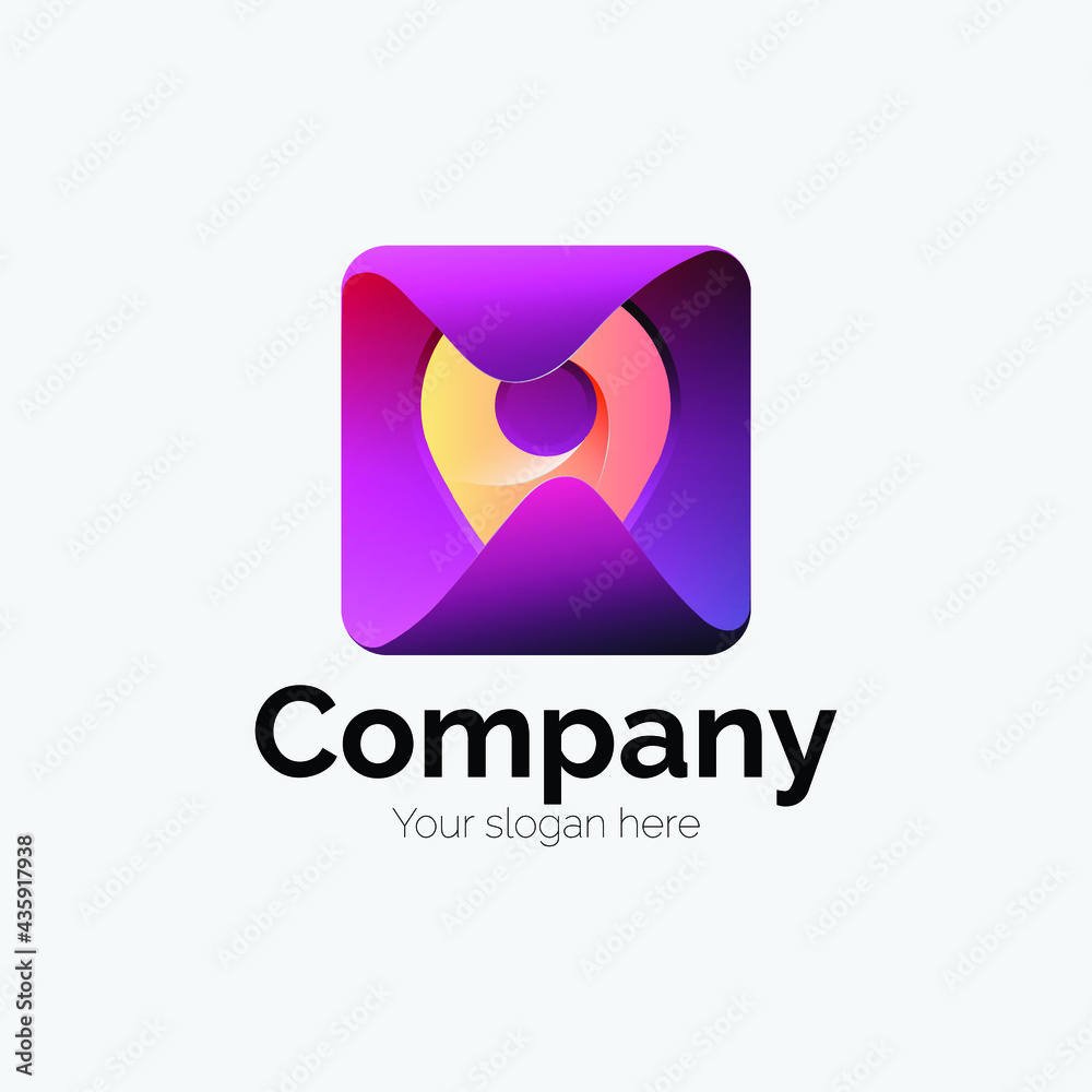 Hide my localization logo, Localization logotype, Pin icon, map ...