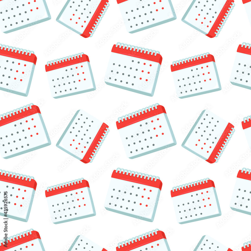 Calendar Icon Emoji Pattern. Year Seamless Background Symbols. Doodle ...