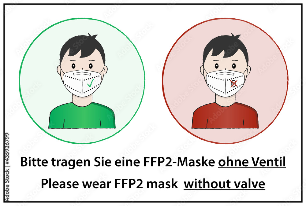 The man is wearing a white FFP2 protective mask without a valve in ...