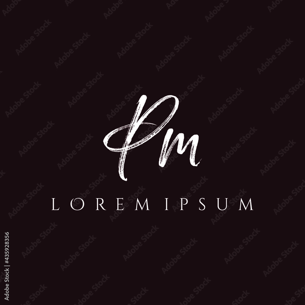 Letter PM luxury logo design vector Stock Vector | Adobe Stock