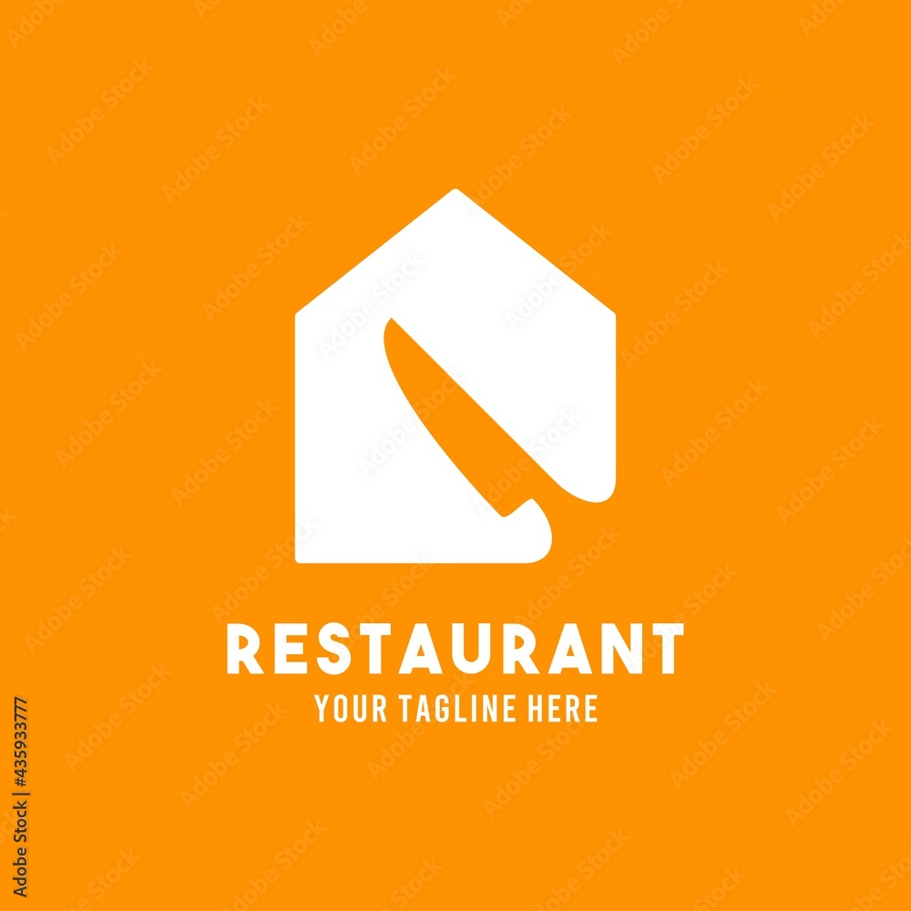 Restaurant flat style design symbol logo illustration vector graphic ...