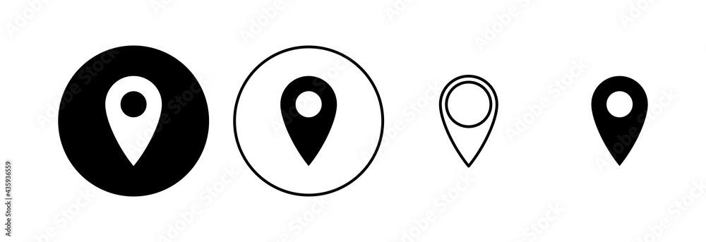 Pin icon set. Location icon vector. destination icon. map pin Stock ...
