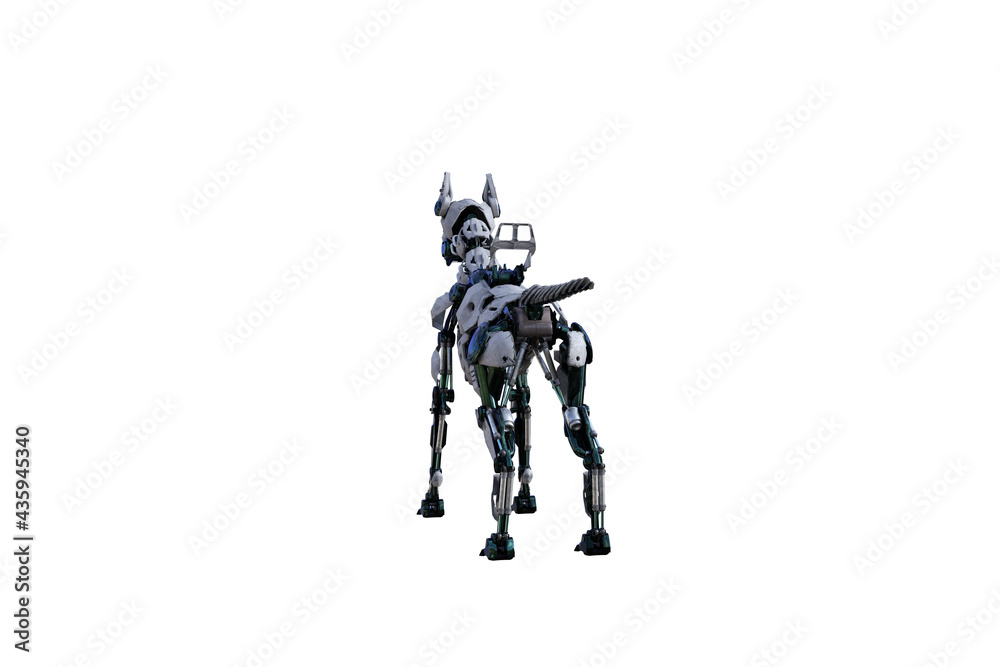 Cyborg dog with various poses for using a collage. Cyborg dog with ...