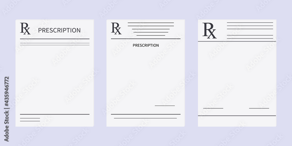 Prescription pad, template medical form. Realistic set paper document ...