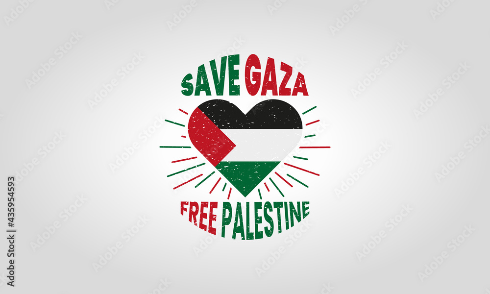 Save Gaza Free Palestine Custom t-shirt design with typography vector ...
