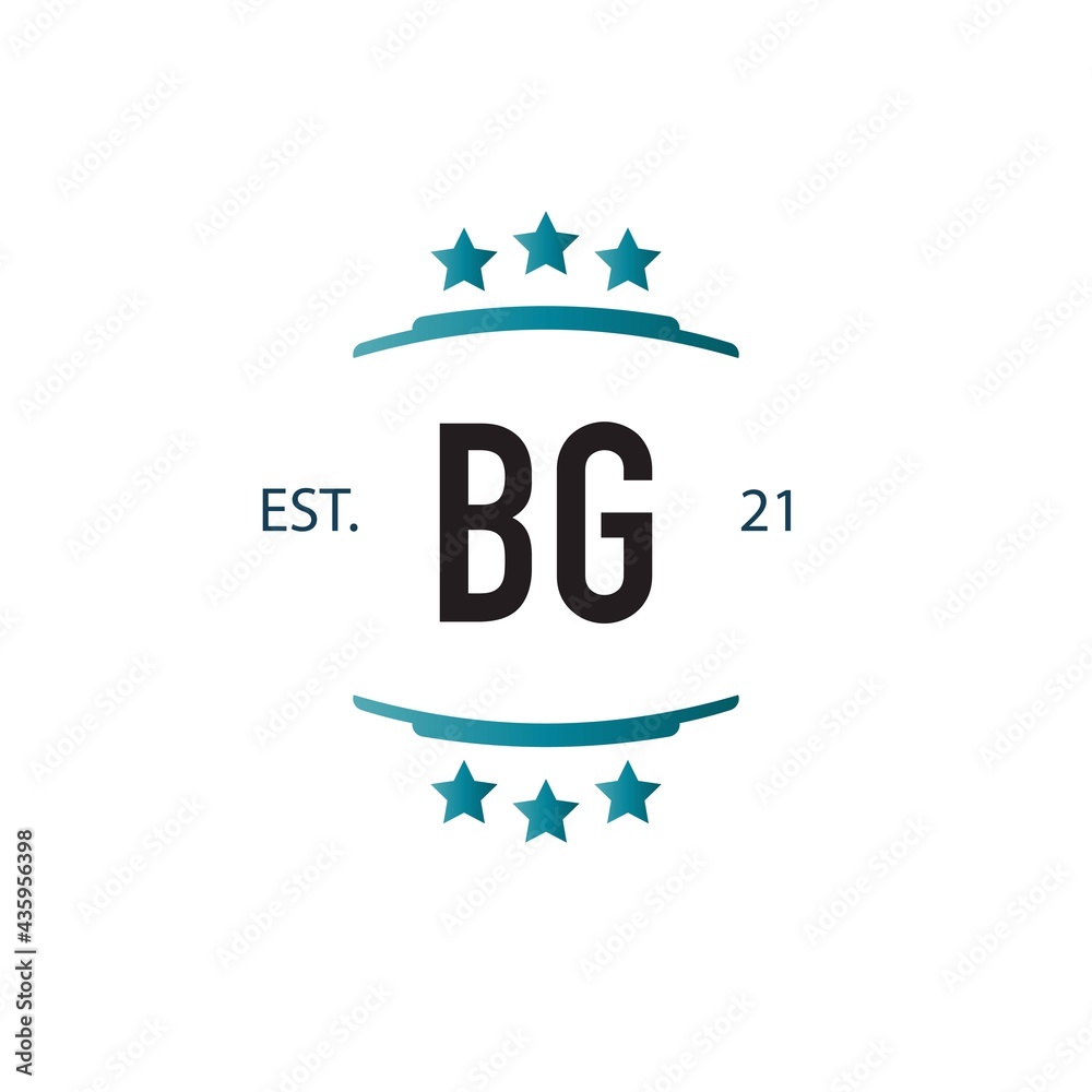 Initial Letter BG Star Creative Logo Design Template. Star template ...