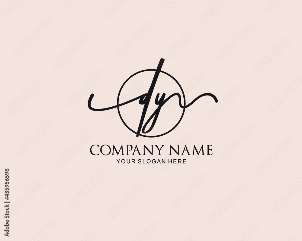 Initial DY Handwriting monogram logo Vector Stock Vector | Adobe Stock