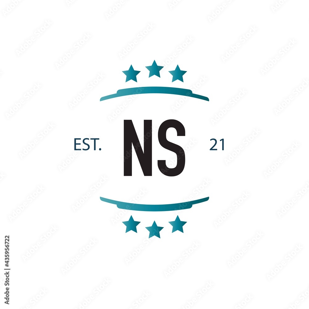 Initial Letter NS Star Creative Logo Design Template. Star template ...
