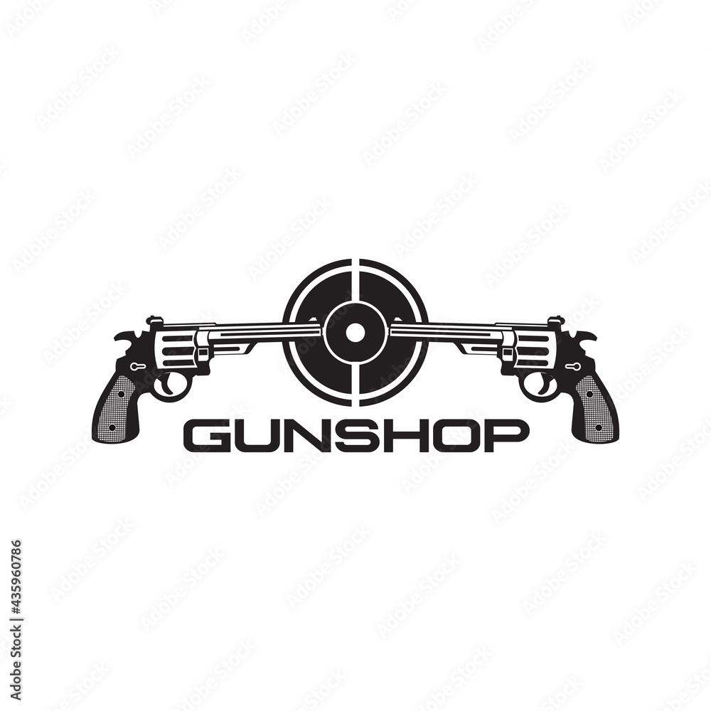 Gun shop logo design template Stock Vector | Adobe Stock