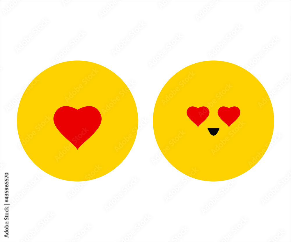smile vector face illustration heart Stock Vector | Adobe Stock
