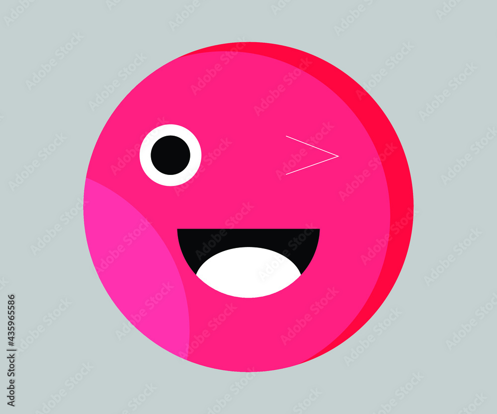 Pink smile vector face illustration Stock Vector | Adobe Stock