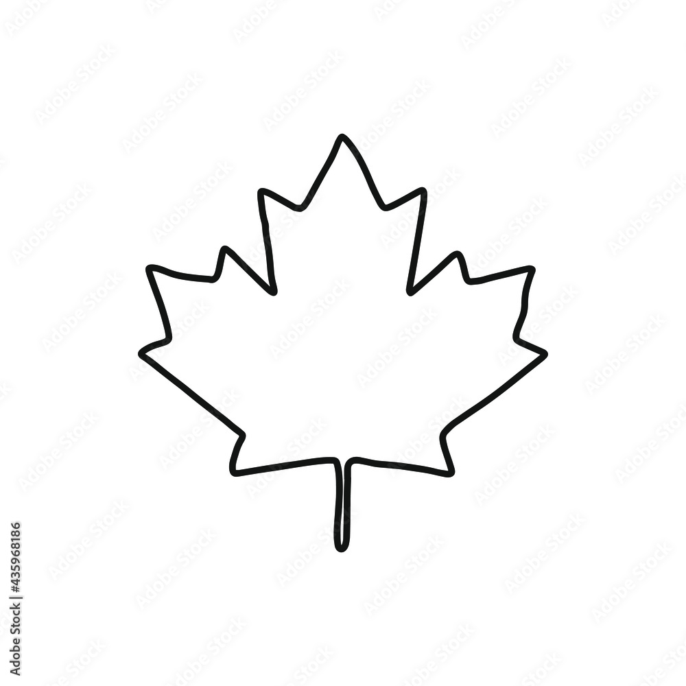 Maple leaf icon. Canadian symbol, outline illustration. Stock Vector ...