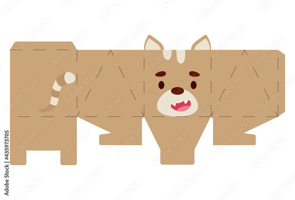 Party favor box cat design for sweets, candies, small presents, bakery ...