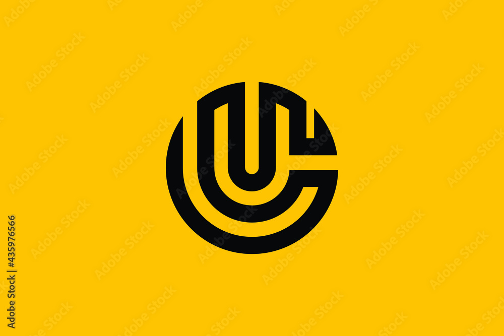 CU logo letter design on luxury background. UC logo monogram initials ...