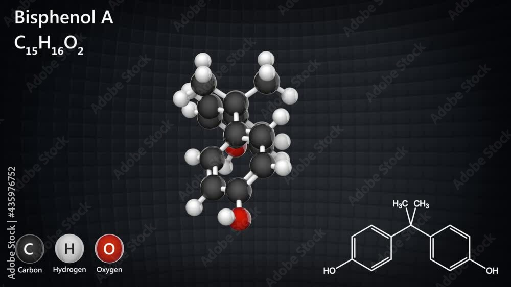 Molecular structure of Bisphenol A (BPA) - plastic pollutant molecule ...
