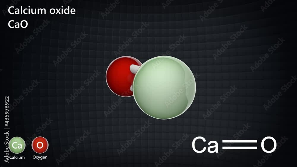 Molecular structure of Calcium oxide. Other names: Quicklime, burnt ...