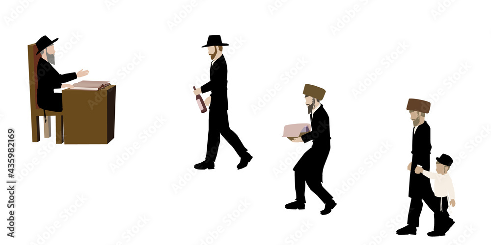 Ashkenazi Jews, ultra-Orthodox Torah observant Hasidim, bring a basket ...