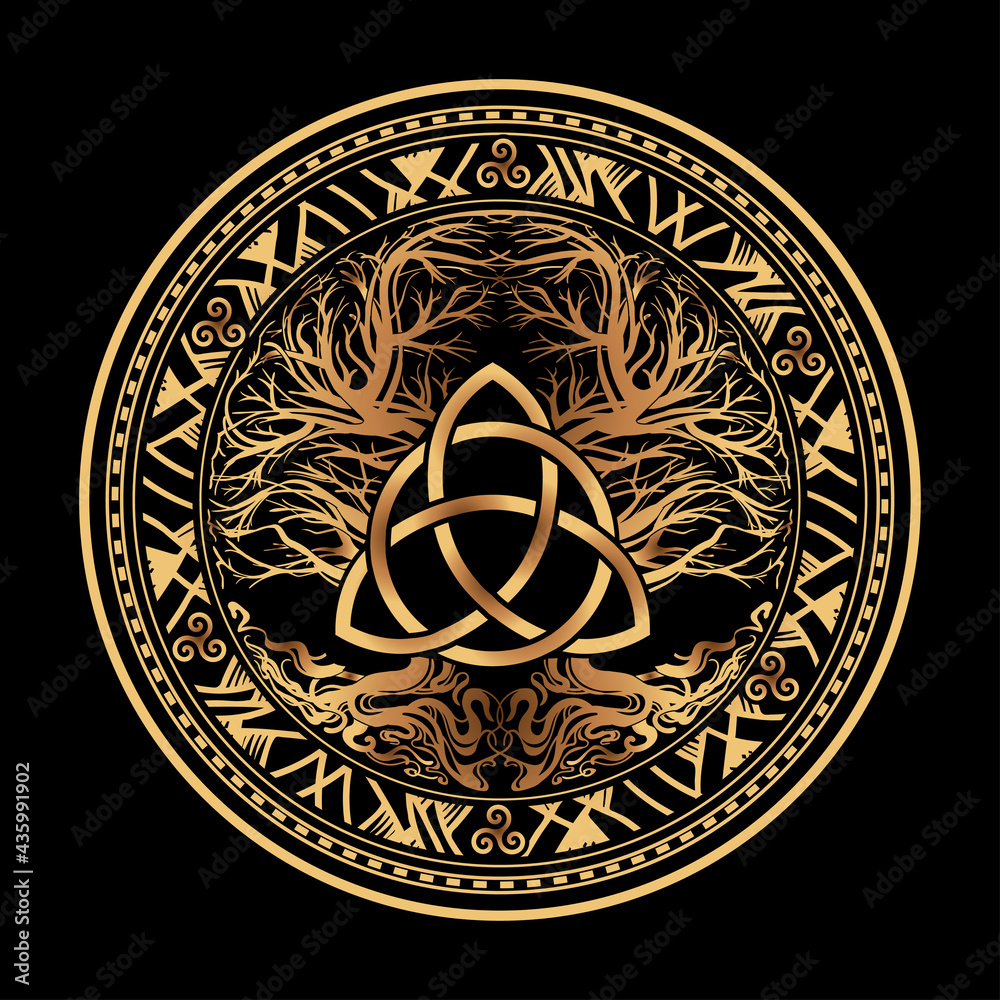 Yggdrasil tree of life Celtic sacred symbol. Celtic astronomy is a ...