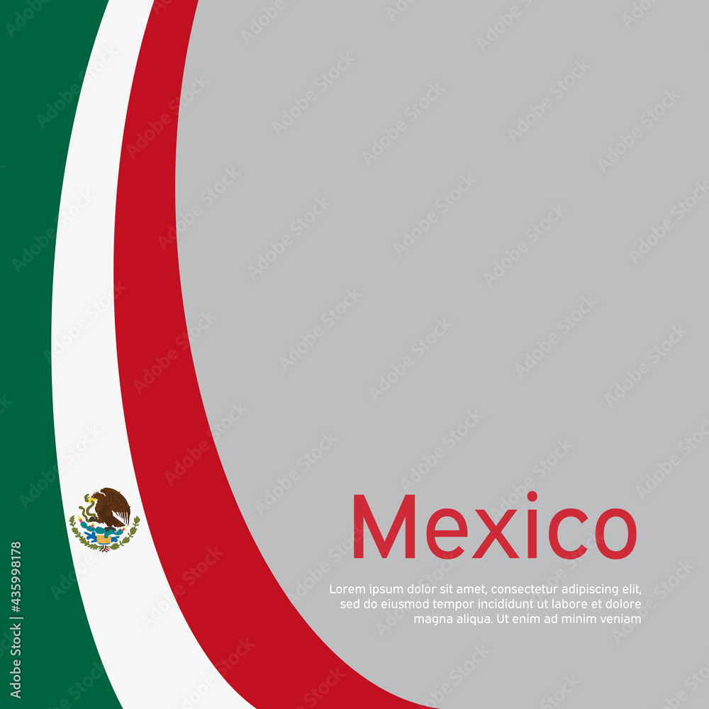 Abstract waving mexico flag. Creative background in mexico flag colors ...