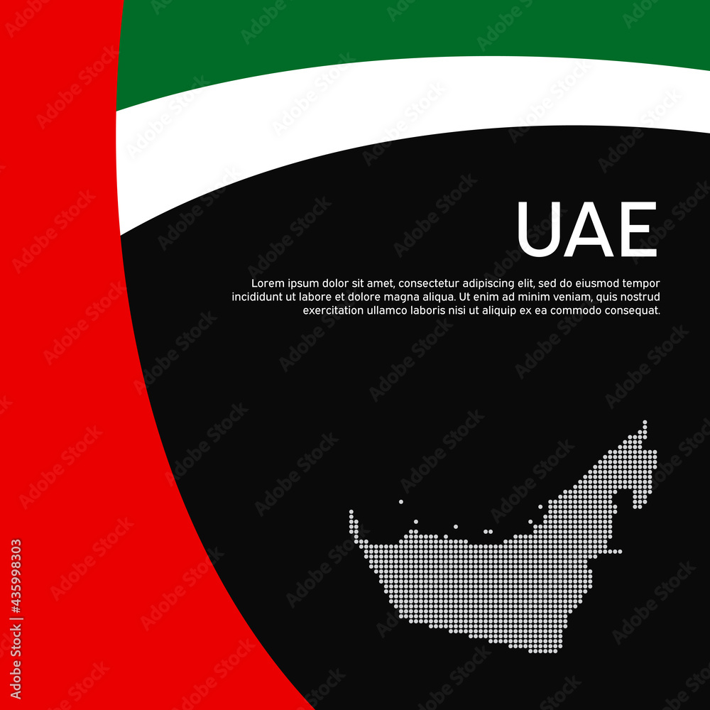 Abstract waving flag mosaic map of united arab emirates. Creative ...