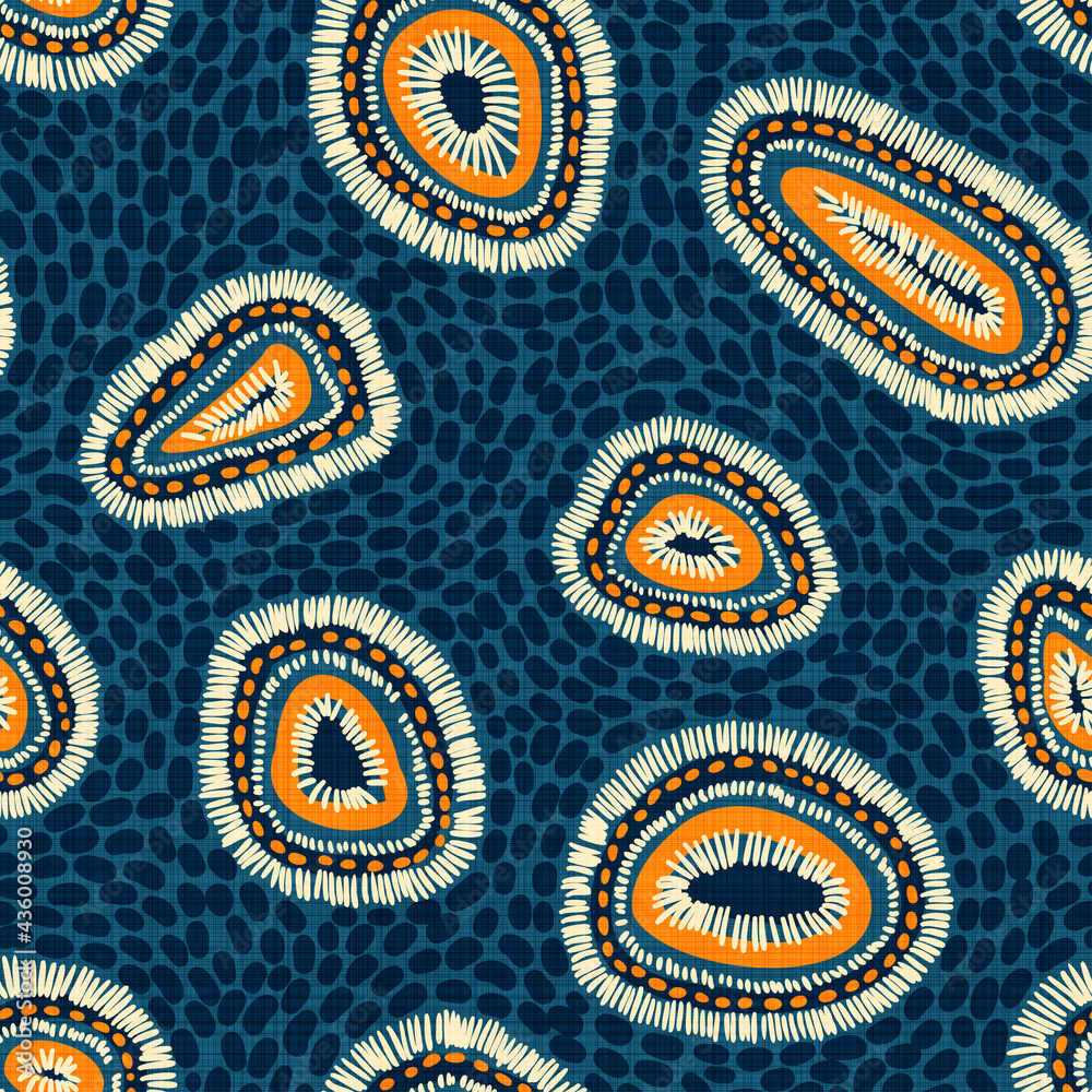 Orange And Blue Background Polka Dots