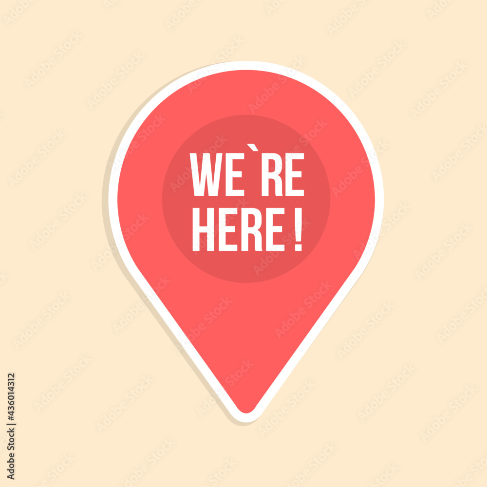 You are here. Map pointer icon. GPS location symbol. Flat design style ...