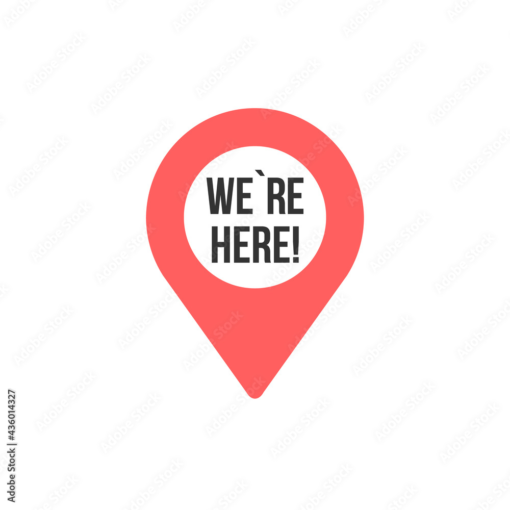 You are here. Map pointer icon. GPS location symbol. Flat design style ...