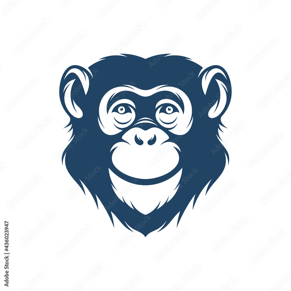Head Monkey vector illustration. Head Monkey logo design concept ...