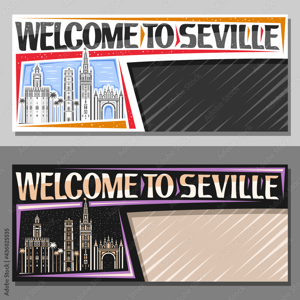 Vector templates for Seville with copy space, decorative voucher with ...